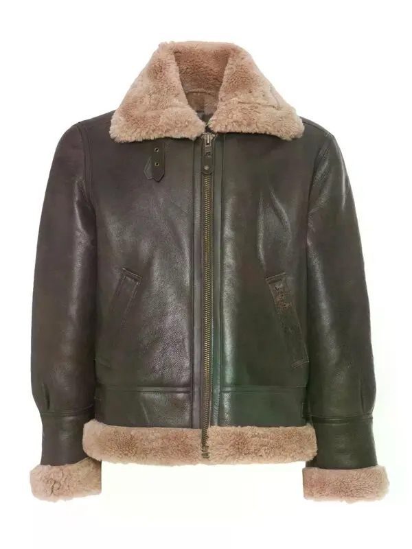SCHOTT Classic B-3 Leather Jacket With Fur Collar