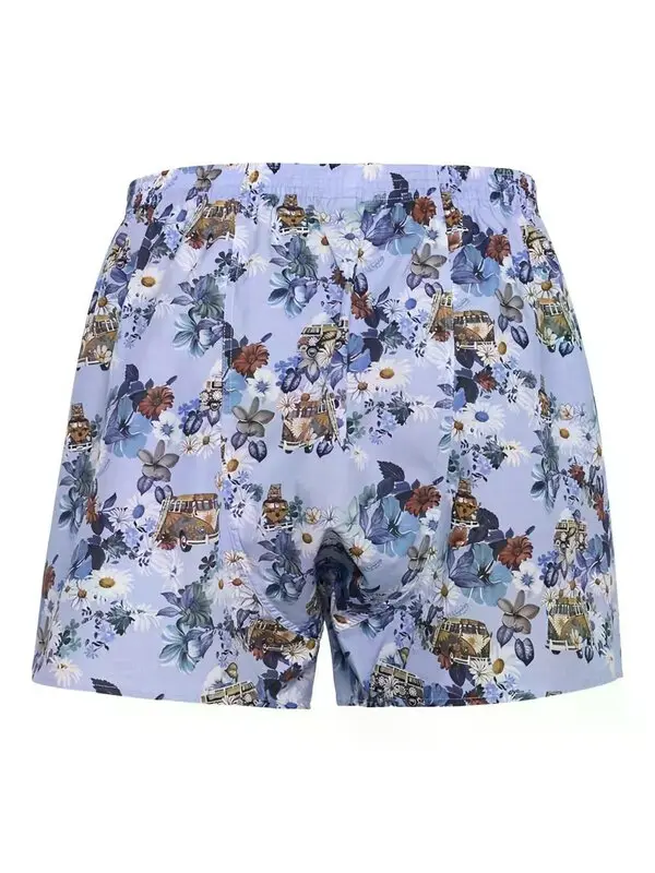 LOJA DAS MEIAS Floral-print Boxers - Blue