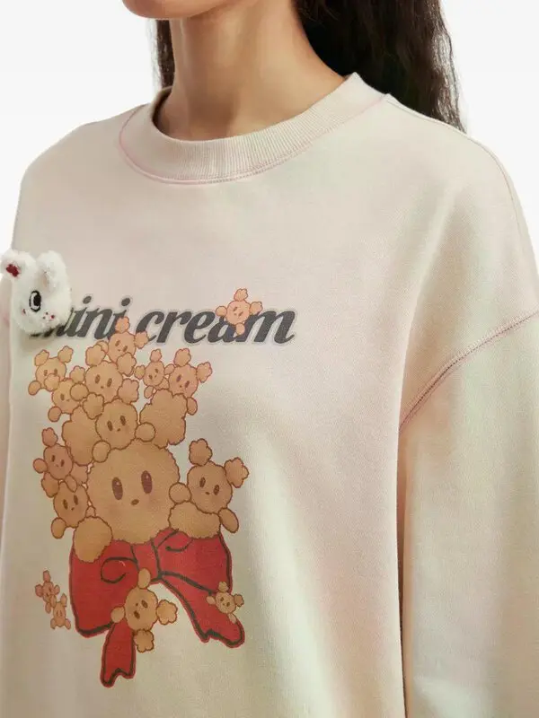 MINI CREAM Appliqué Graphic Sweatshirt
