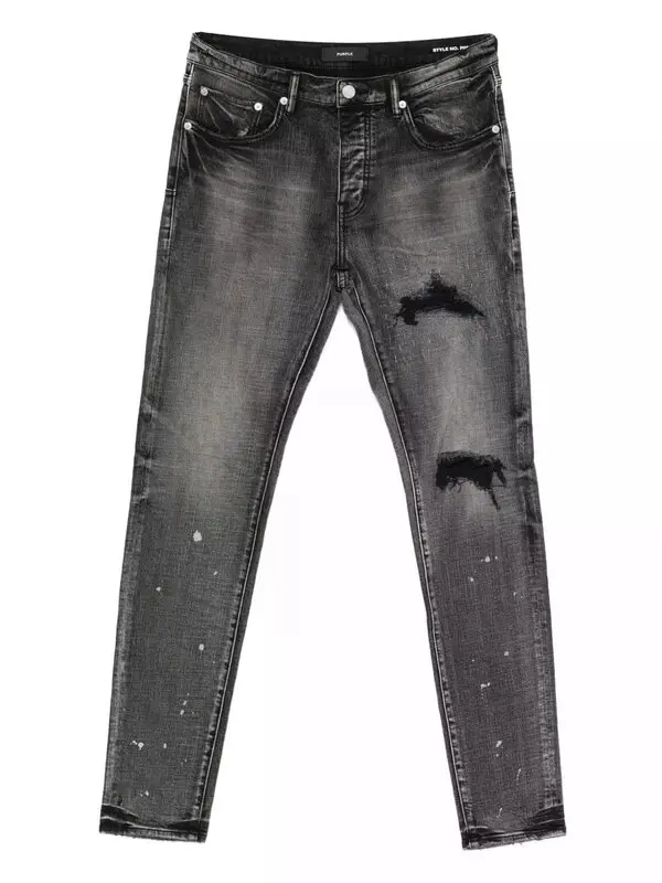 PURPLE BRAND Plaid-patch Jeans