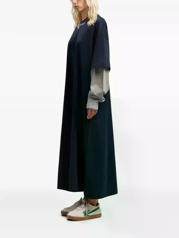 Palm Angels Curved Logo Layered Midi Dress