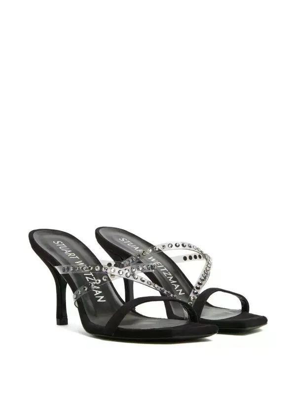 STUART WEITZMAN 85mm Crystal-embellished Strapeze Slides