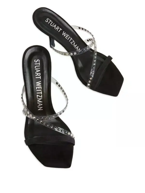 STUART WEITZMAN 85mm Crystal-embellished Strapeze Slides
