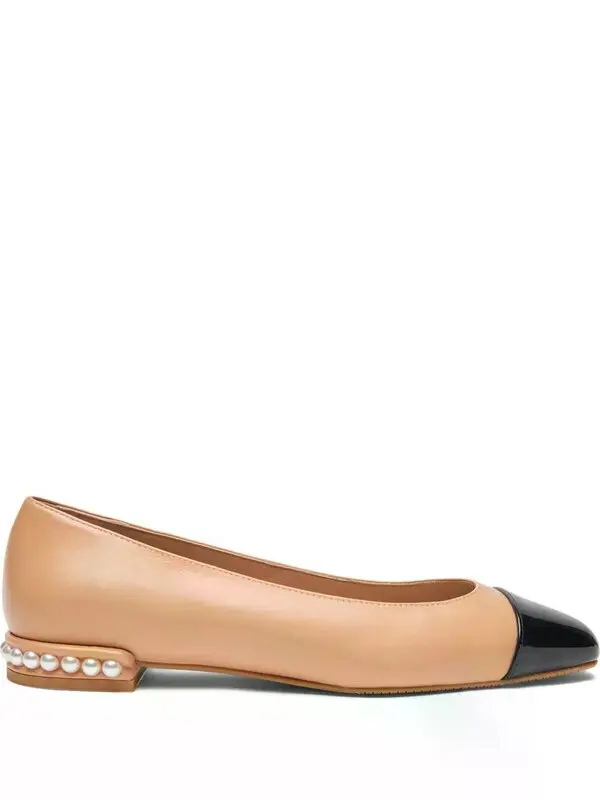 STUART WEITZMAN Pearl Embellished Ballerina Flats