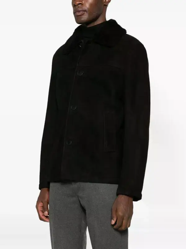 SALVATORE SANTORO Shearling-collar Coat