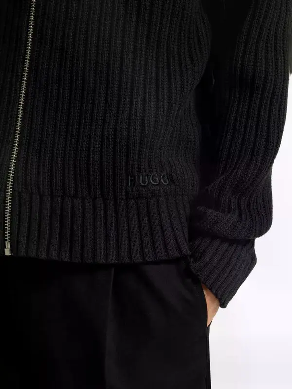 Hugo Ribbed Cotton Cardigan