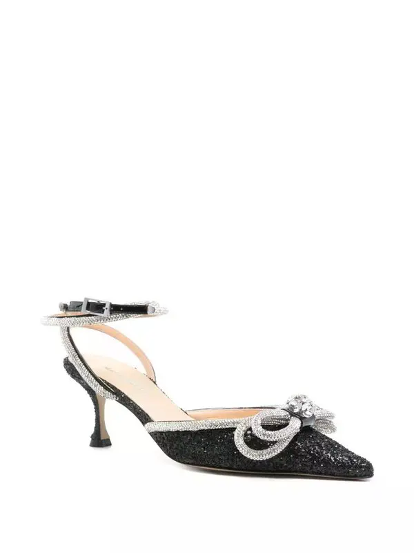 Mach & Mach 70mm Double-bow Embellished Pumps