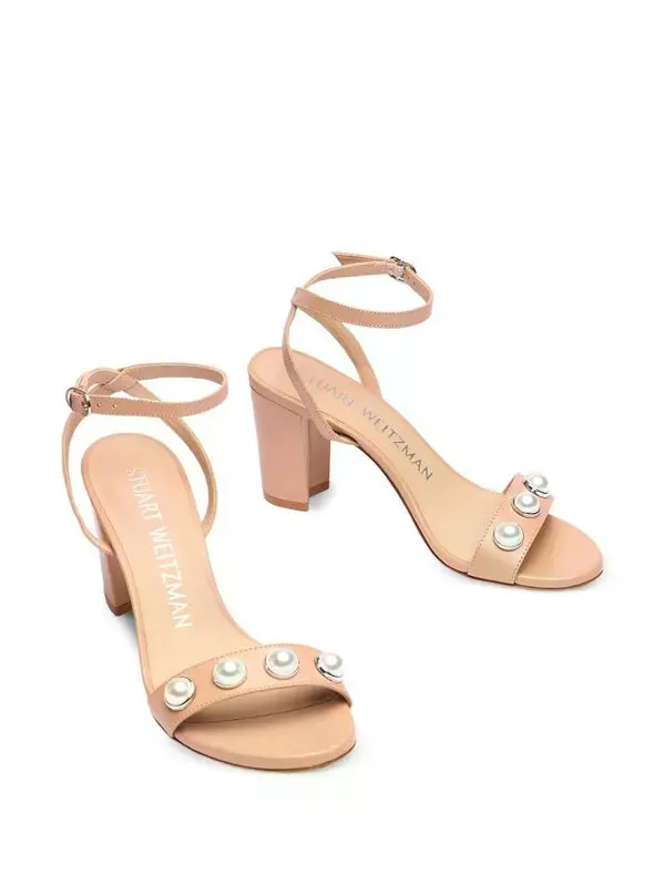 STUART WEITZMAN 80mm Nearlybare Pearl-embellished Sandals - Neutrals