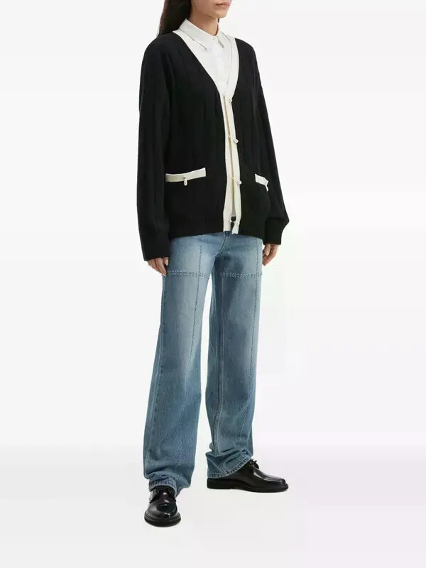 KIMHEKIM Paneled Straight Leg Jeans