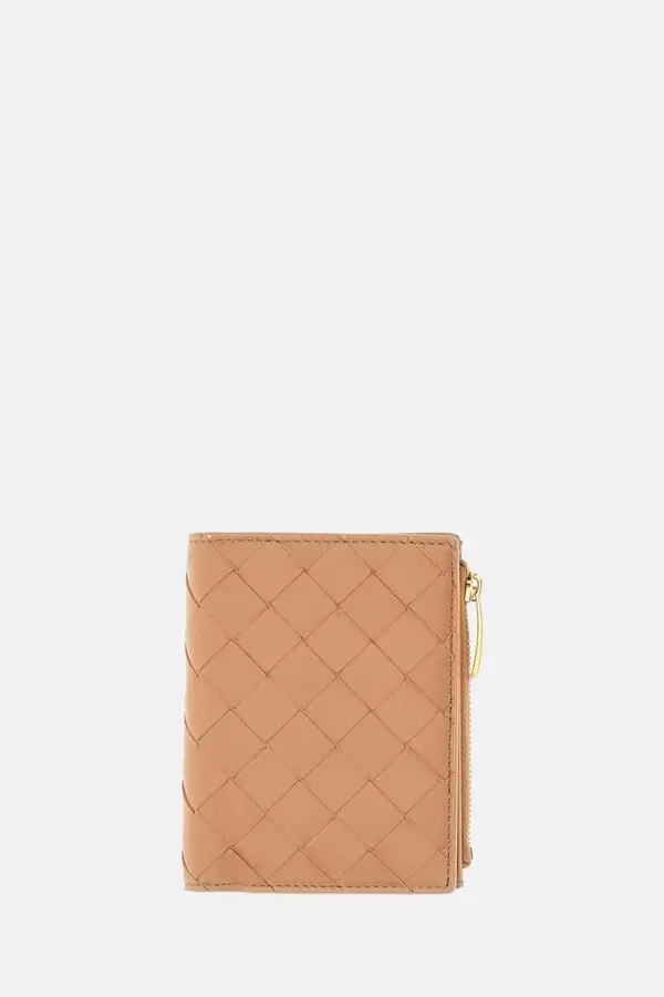 Bottega Veneta Bifold Intreccio Small - Brown