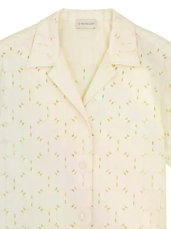 Moncler Broderie-anglaise Short-sleeves Shirt - Neutrals