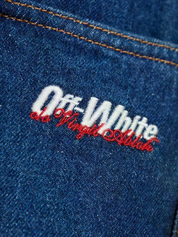 Off-White Logo-embroidered Jeans