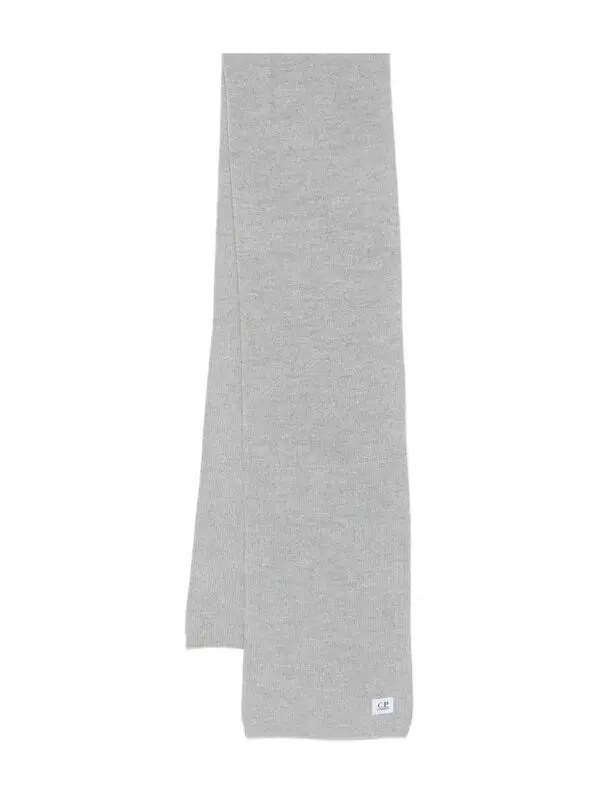 C.P. COMPANY Logo-appliqué Scarf - Grey