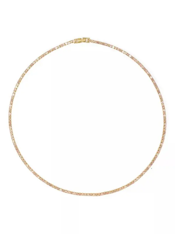 RYENN'S EYES Rose-quartz Tennis Necklace - Gold