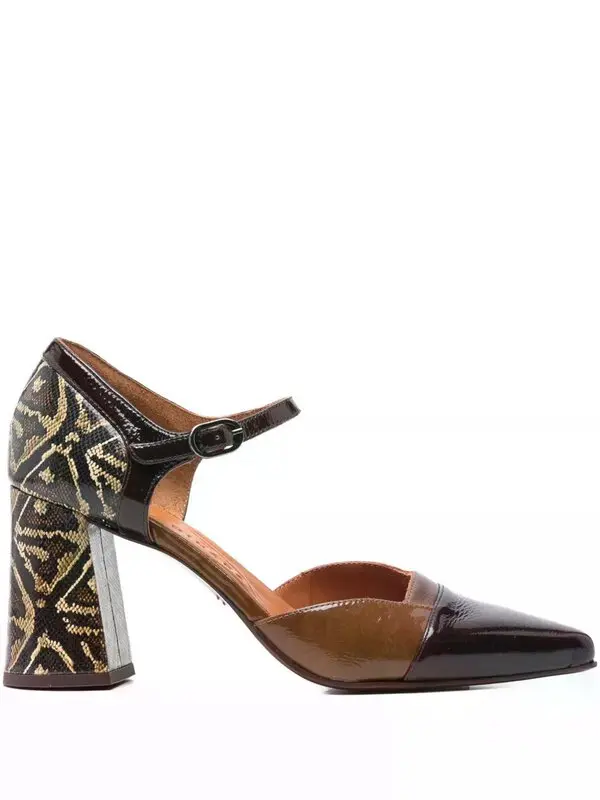 Chie Mihara 75mm Patterned Block-heel Pumps