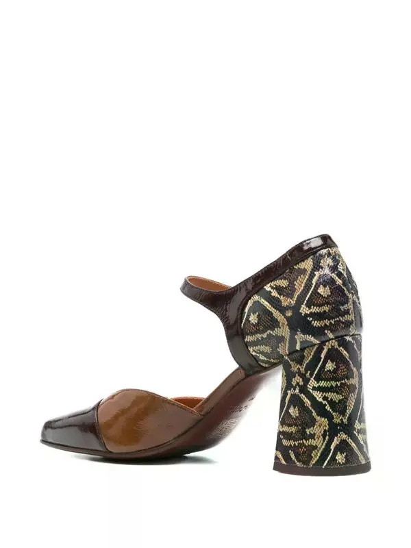 Chie Mihara 75mm Patterned Block-heel Pumps