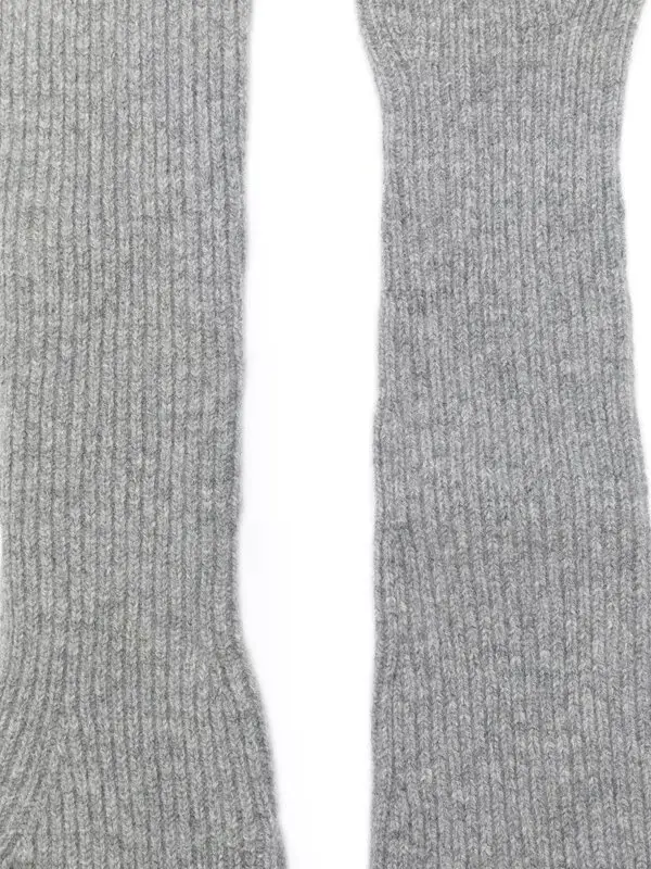 JUUN.J Ribbed Knit Gloves - Grey