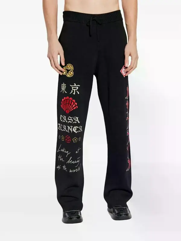 Casablanca Embroidered Drawstring Trousers