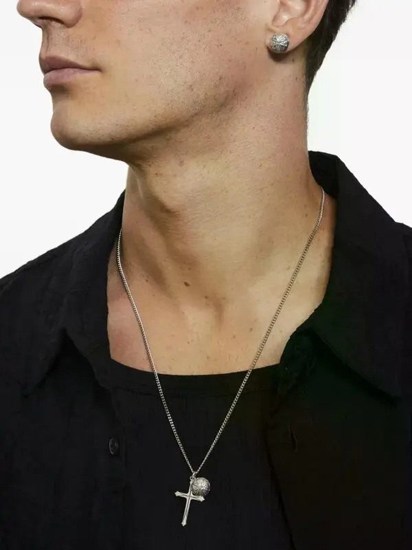 Emanuele Bicocchi Scudo Cross Logo Necklace