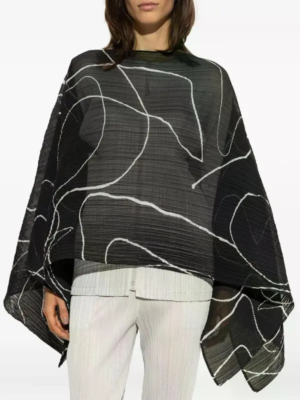 Issey Miyake Pleated Printed Scarf