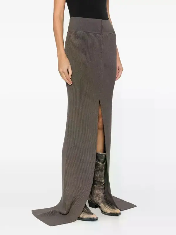 Rick Owens Ribbed Slit Skirt