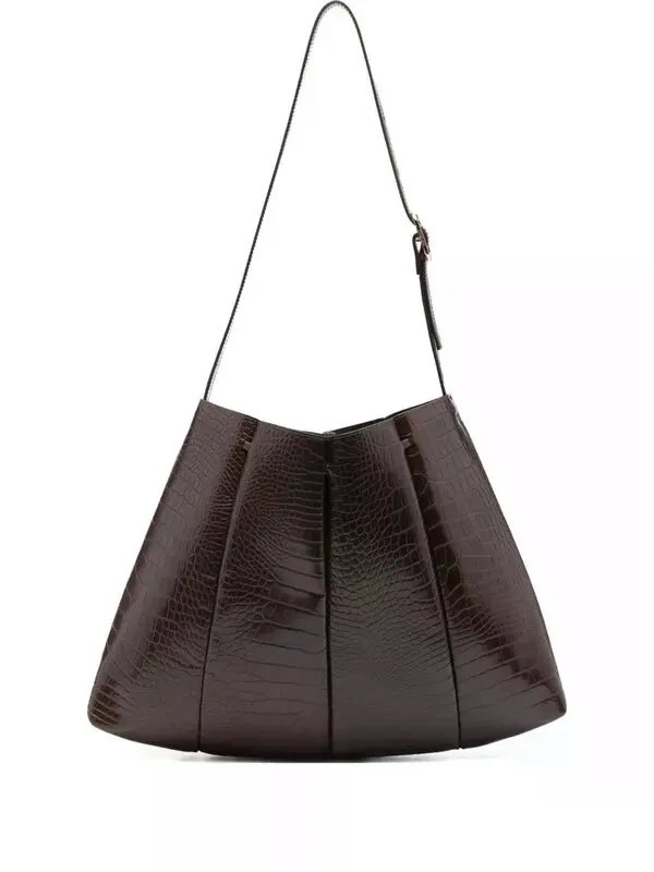 THEMOIRE Crocodile-embossed Shoulder Bag