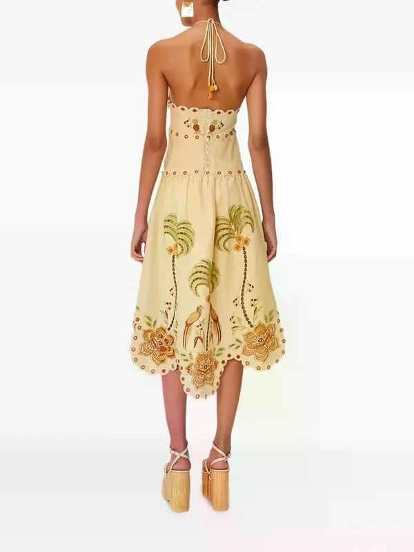 farm rio flower halter midi dress Farm Rio Flower Halter Midi Dress