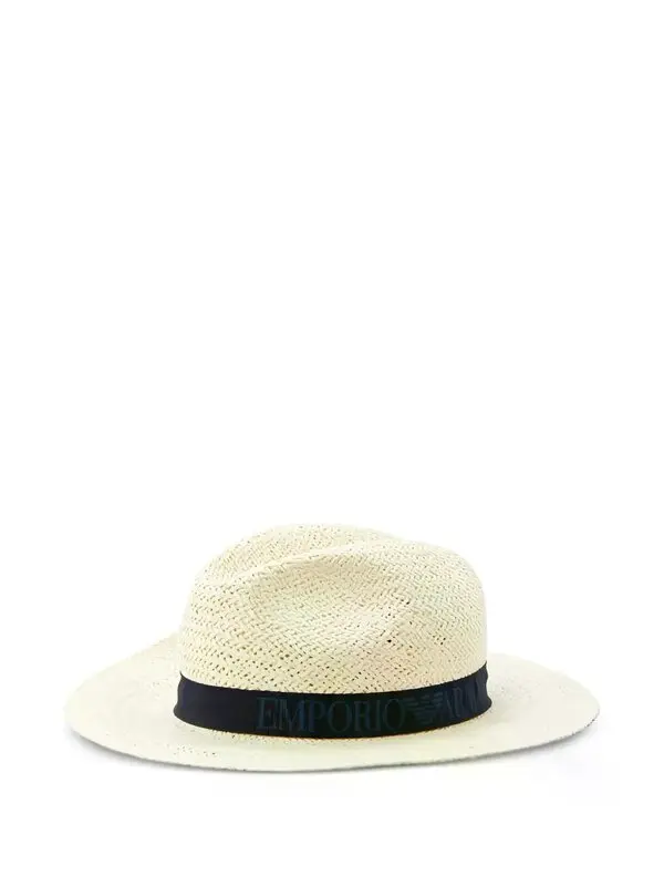 Emporio Armani Woven Ribbon Hat - Neutrals