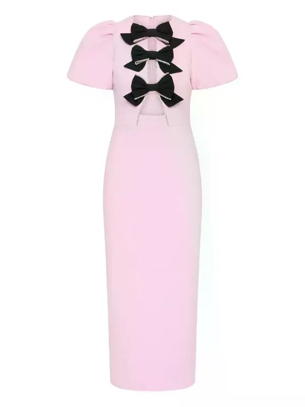 strapless open back dress Rebecca Vallance Carmelita Midi Dress Pink