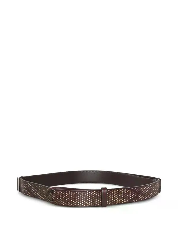 ORTIGNI Stud-embellished Belt - Brown