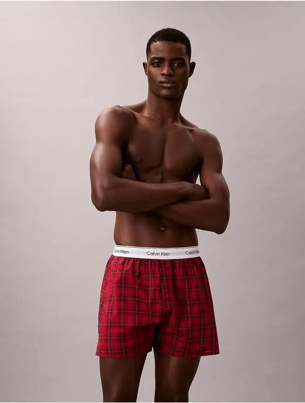 Calvin Klein Cotton Poplin Boxer - Dunn Plaid / Scooter