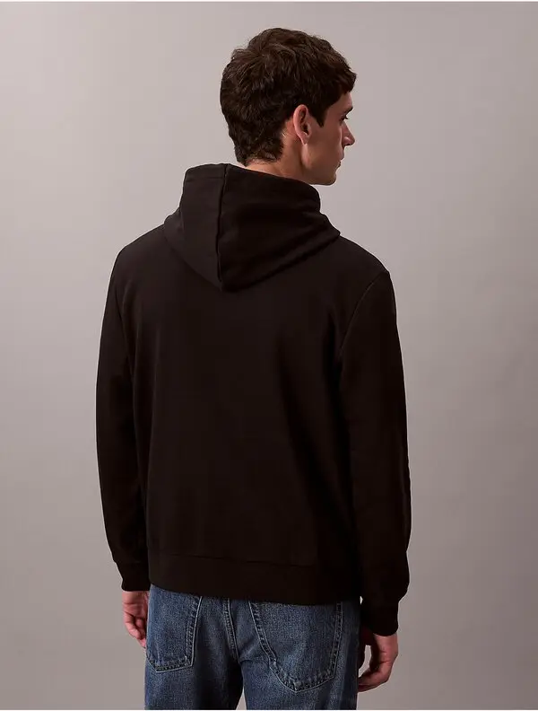 Calvin Klein Monologo Fleece Hoodie - Black
