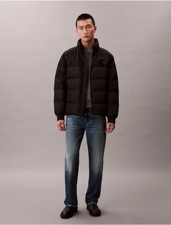 Calvin Klein Chenille Monogram Puffer Jacket - Black