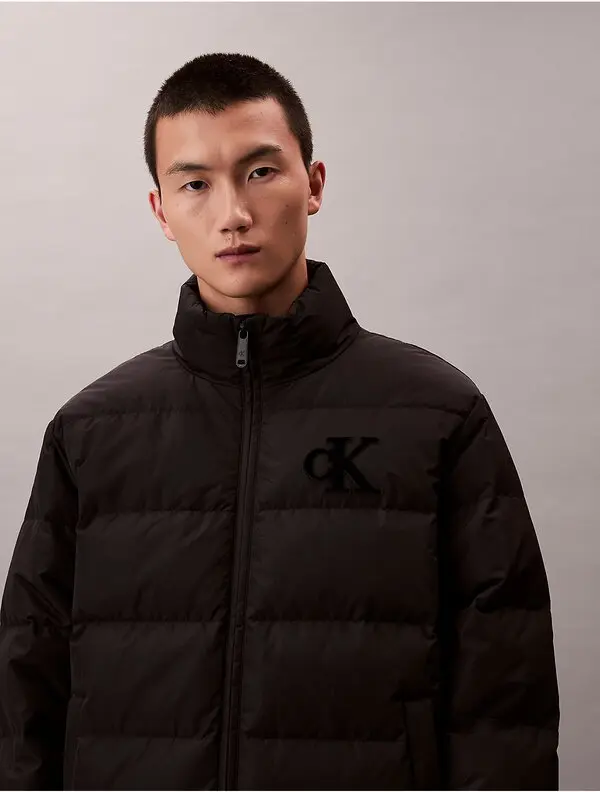 Calvin Klein Chenille Monogram Puffer Jacket - Black