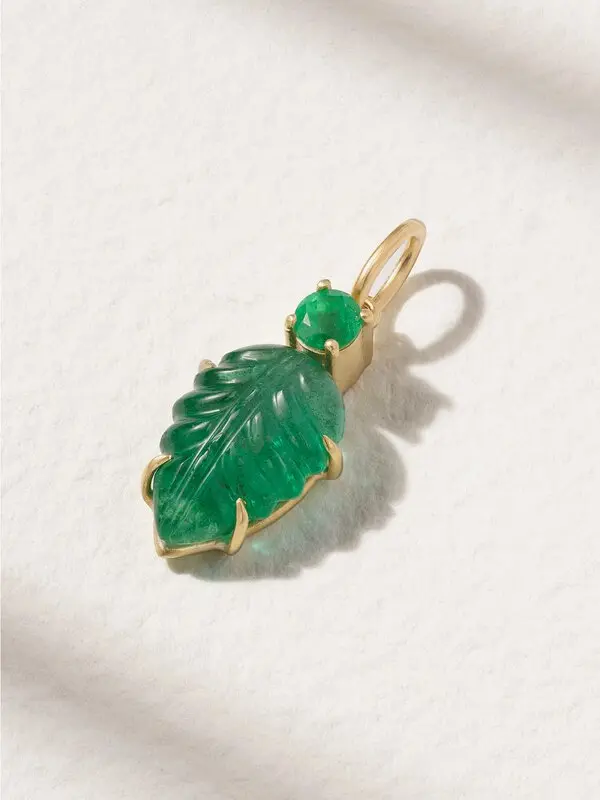 Irene Neuwirth Leaf 18-karat Gold Emerald Pendant - Green