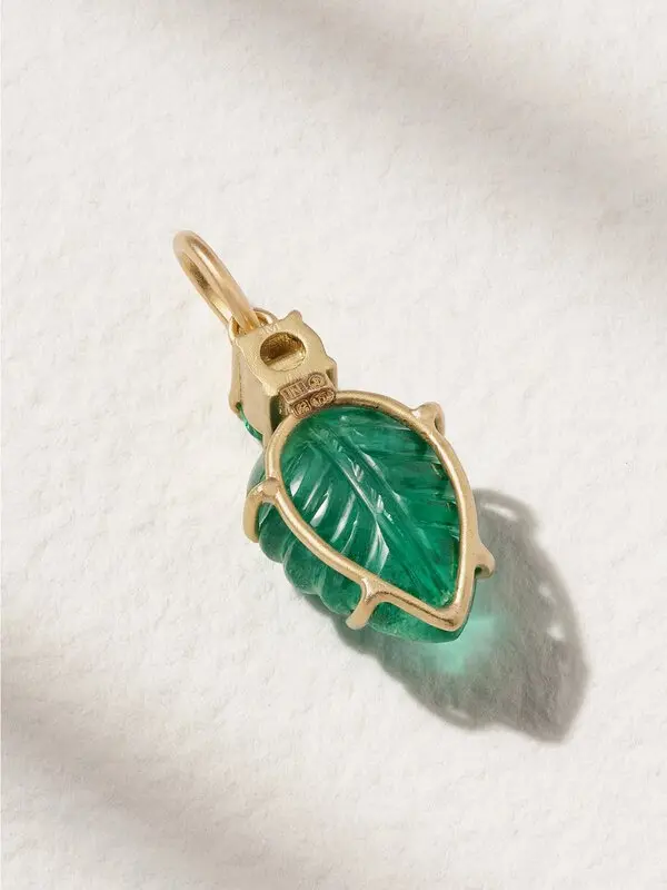 Irene Neuwirth Leaf 18-karat Gold Emerald Pendant