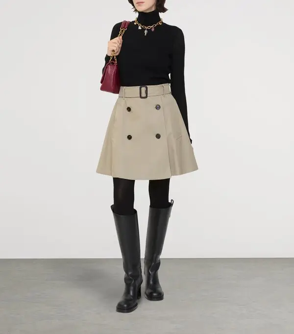 Burberry Gabardine Mini Skirt