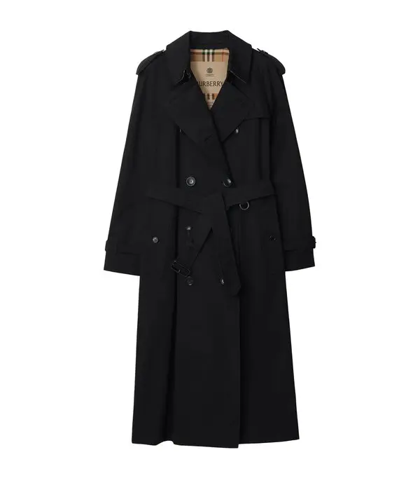 Burberry Long Waterloo Heritage Trench Coat - Black