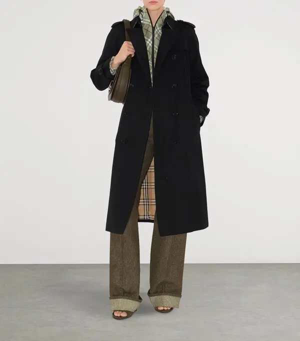 Burberry Long Waterloo Heritage Trench Coat - Black