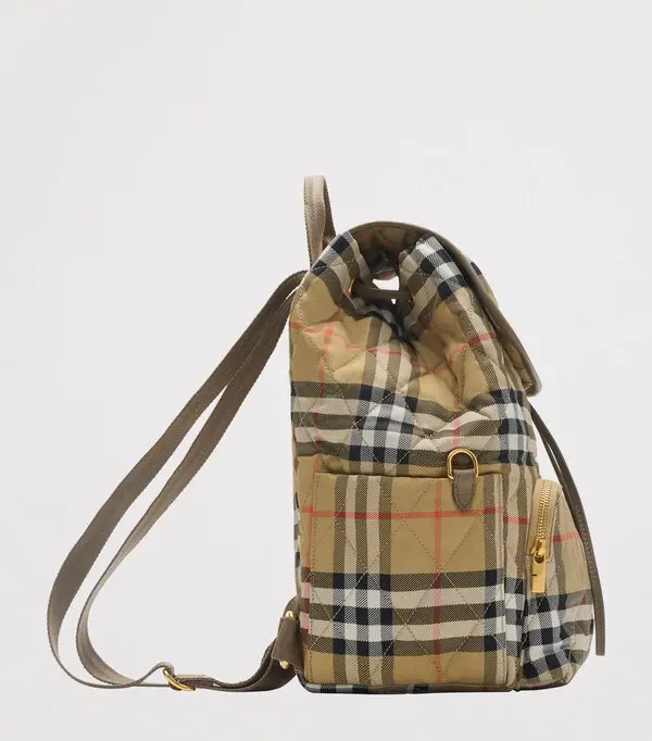 Burberry Check Quilted Nylon Backpack - Beige