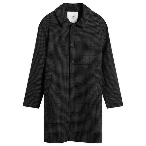 WAX LONDON Stan Puppytooth Check Coat - Navy/grey