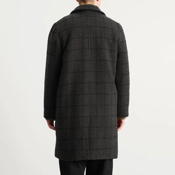 WAX LONDON Stan Puppytooth Check Coat - Navy/grey
