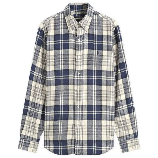 Polo Ralph Lauren Button Down Check Shirt - Off White/navy