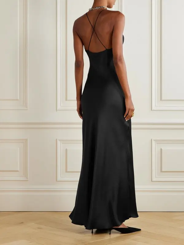 ANINE BING Laurel Silk-blend Satin Gown
