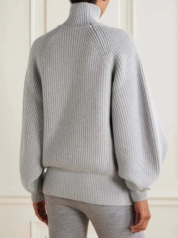 Balmain Ribbed Wool Turtleneck Sweater