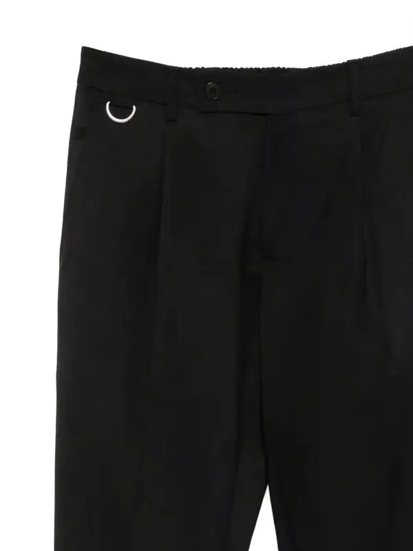 LOW BRAND Pleated Straight-leg Trousers - Black