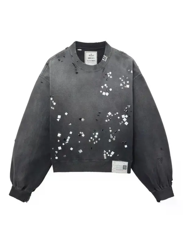 トップス MIHARA YASUHIRO Embellished Sweatshirt Mihara Yasuhiro Embellished Sweatshirt In Grey - 28% Off