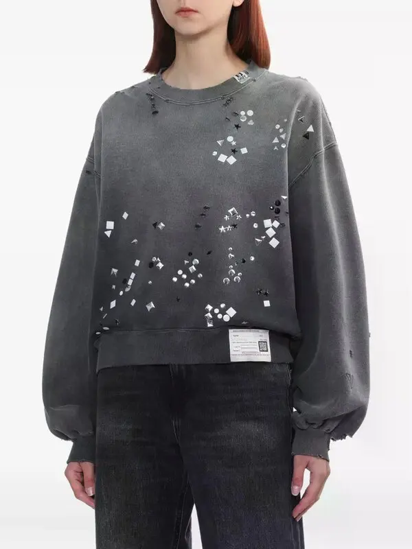 トップス MIHARA YASUHIRO Embellished Sweatshirt Mihara Yasuhiro Embellished Sweatshirt In Grey - 28% Off