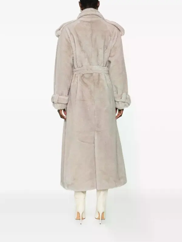 DUCIE Thalia Double-breasted Faux Fur Coat