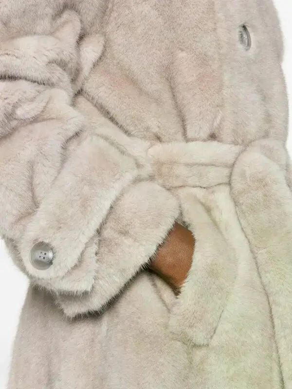 DUCIE Thalia Double-breasted Faux Fur Coat